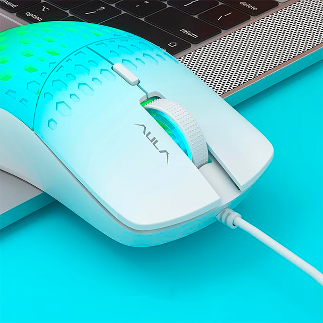 Mouse gamer Aula S11 Pro alámbrico, DPI ajustable 500–3600, RGB, Verde ...